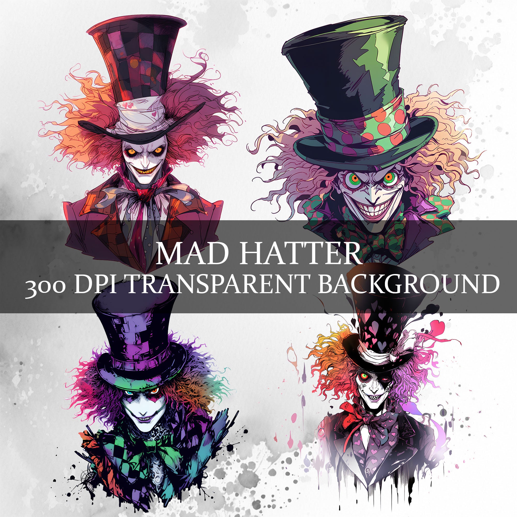 19 Mad Hatter Clipart PNG Dark Mad Hatter Clipart Bundle - Etsy Australia