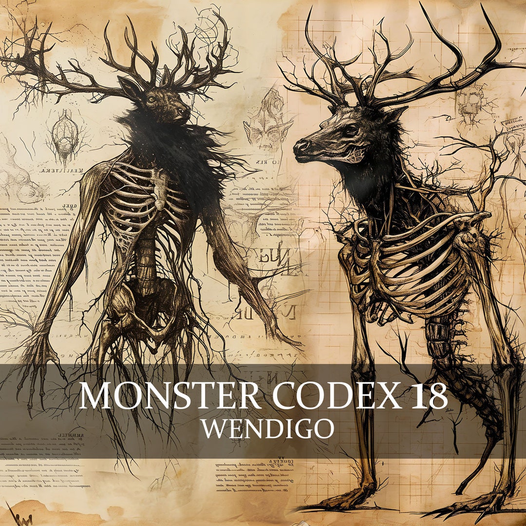 22 Page Monster Codex Volume 18, Monster Bestiary Vol 18, 9 JPG Wendigo ...