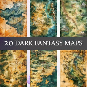 20 Fantasy Map Watercolor Seamless Pattern Bundle Digital Papers ...