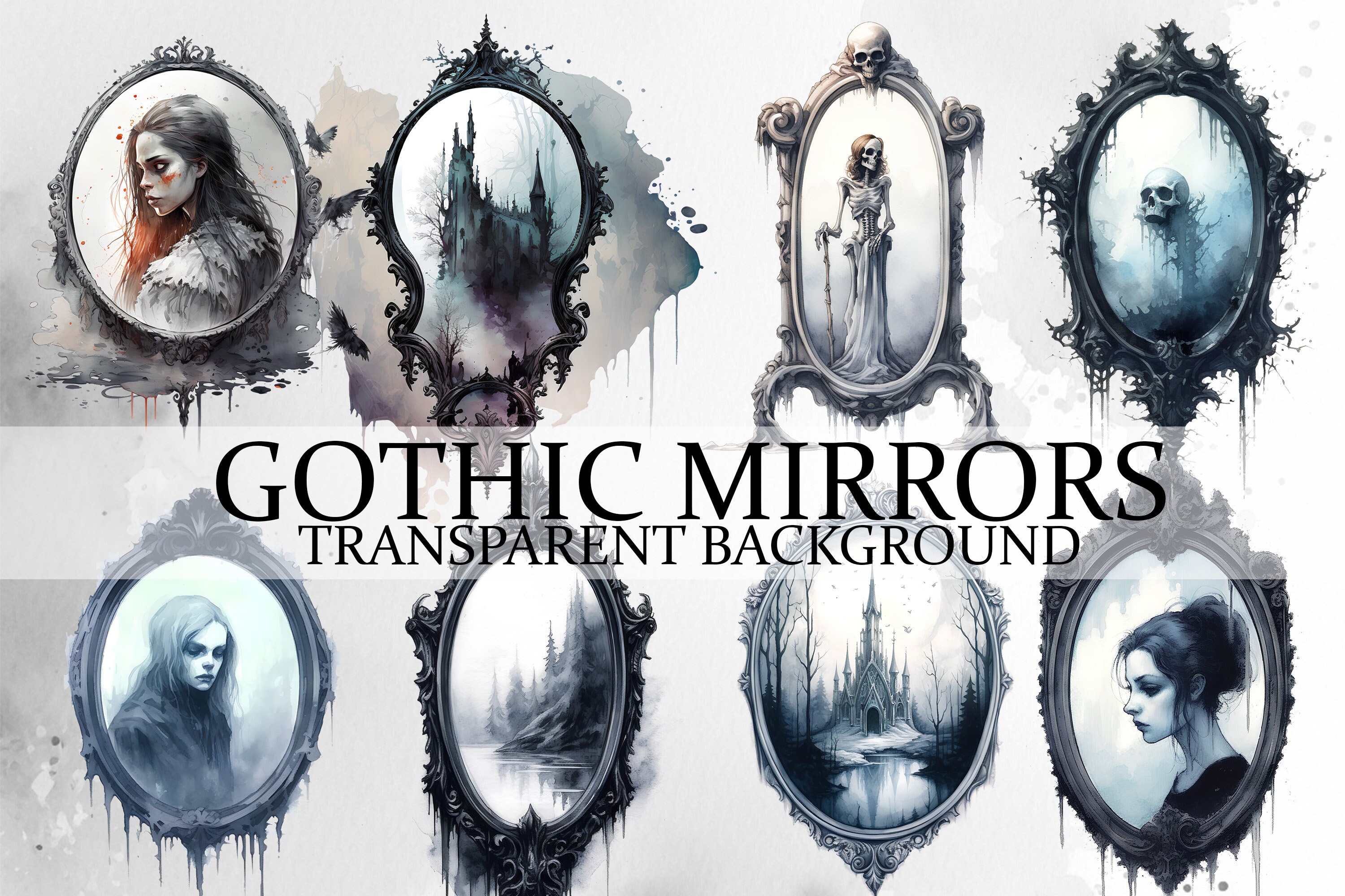 26 Gothic Mirrors Art, Gothic Mirror Clipart, Gothic Mirror Png, Gothic ...