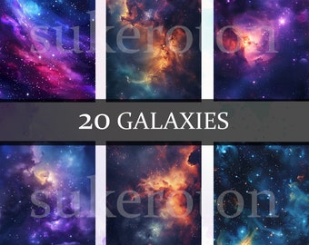 Seamless Galaxy Digital Paper, Space Pattern, Cosmic Background Planner ...