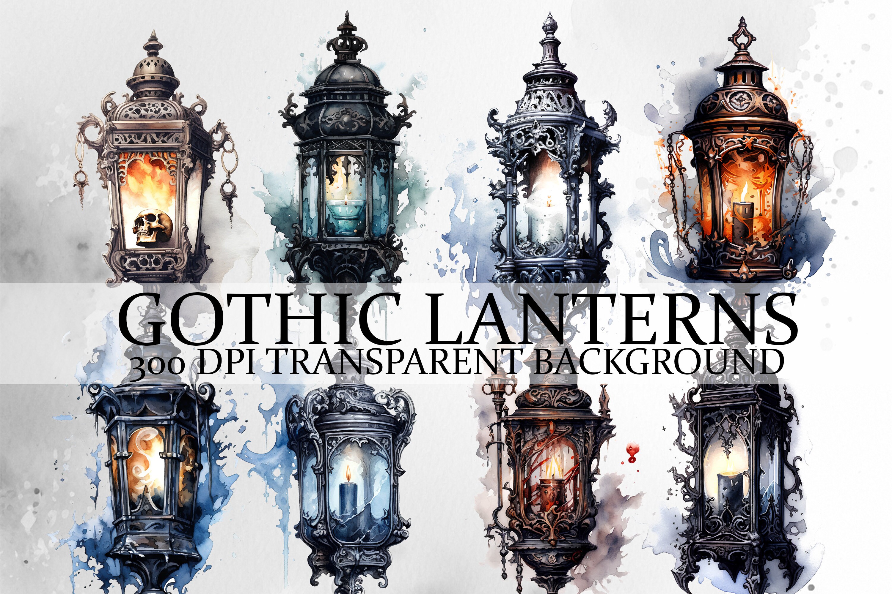22 Gothic Lanterns Art Gothic Lantern Clipart Gothic Lamp - Etsy