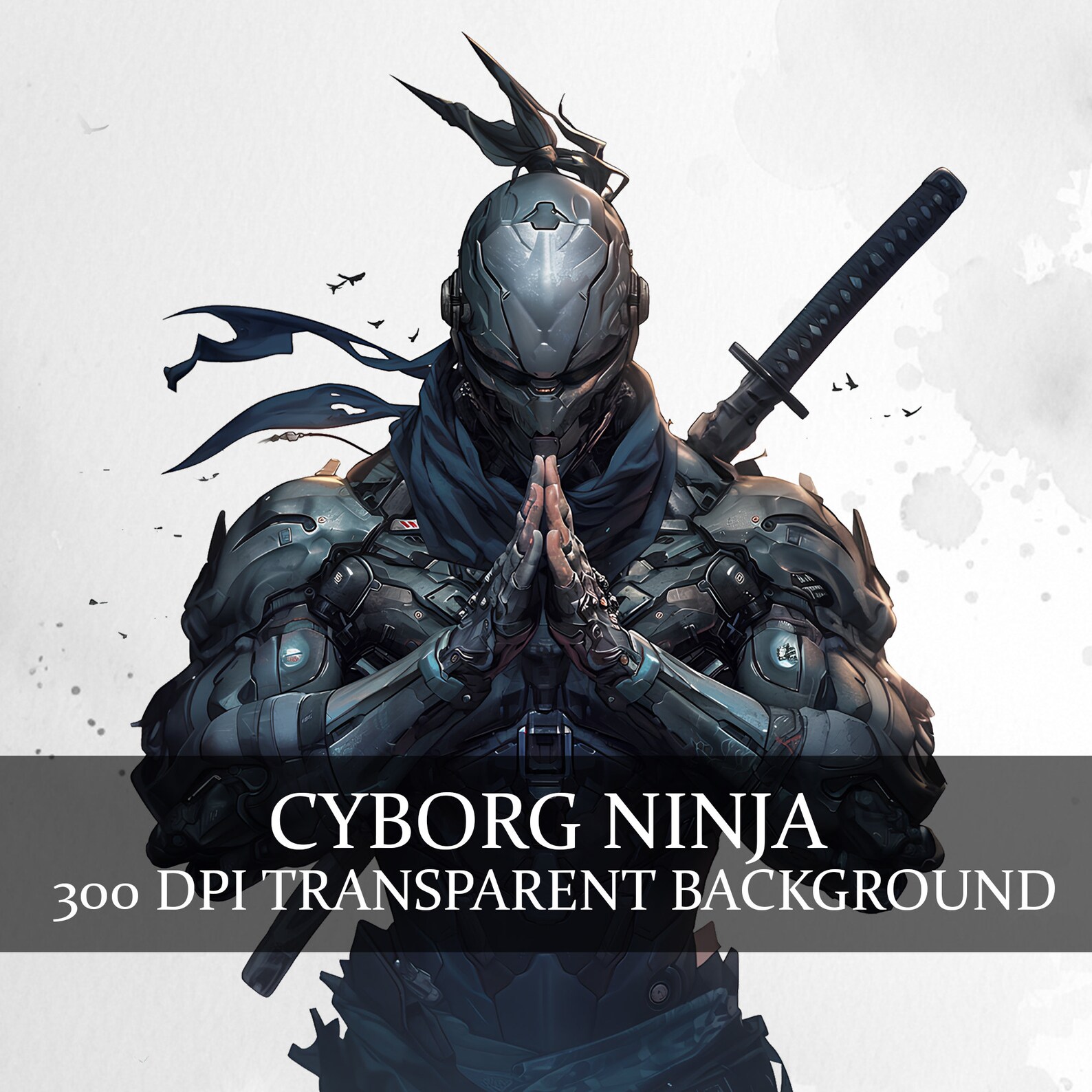 16 Cyborg Ninja Clipart PNG Bundle, Robot Ninja, Cybernetic Ninja ...