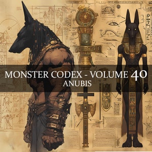 18 Page Monster Codex Volume 40, Monster Bestiary Vol 40, 18 JPG Anubis ...
