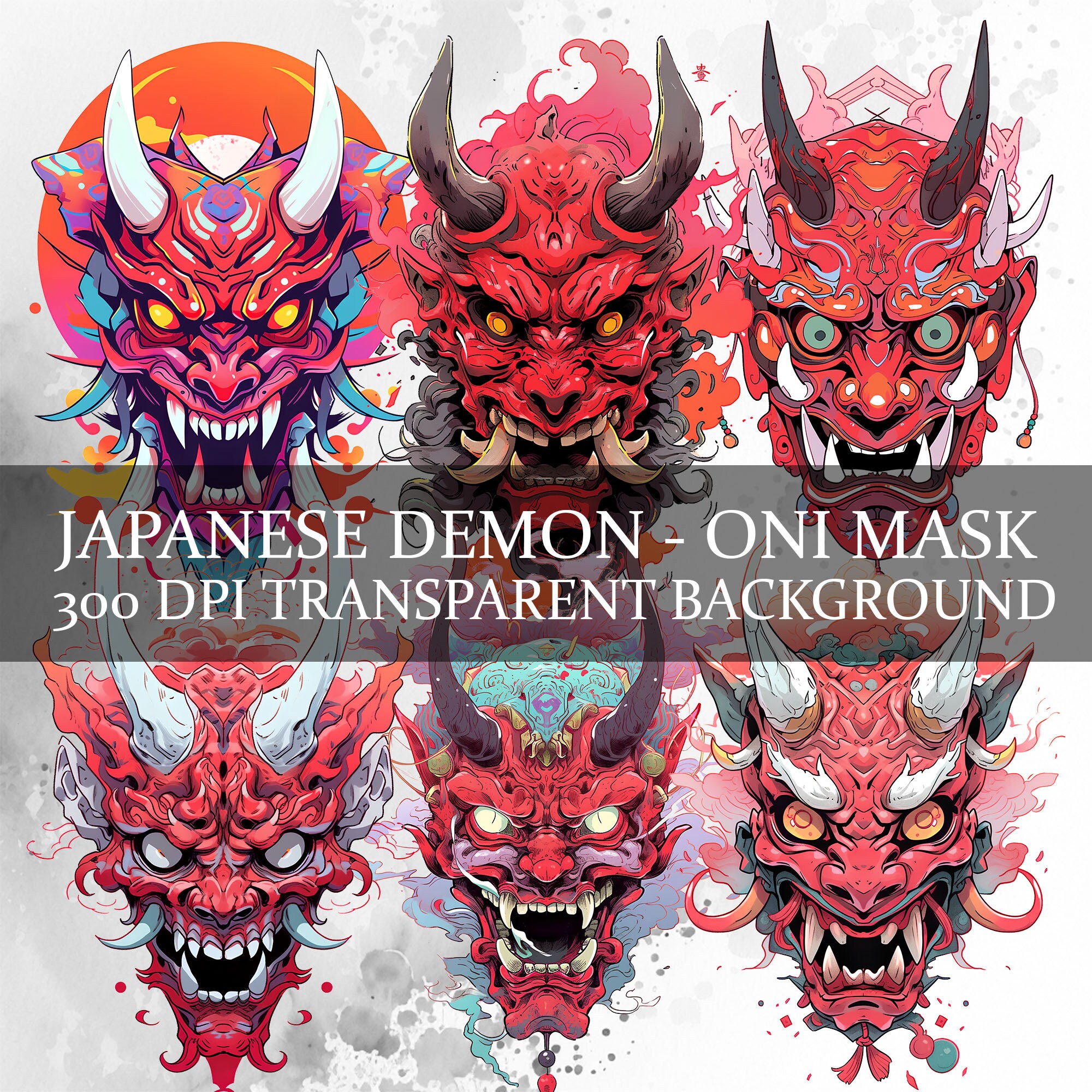 Japanese Demon Mask Anime Japanese Girl With Demon Mask" Poster By