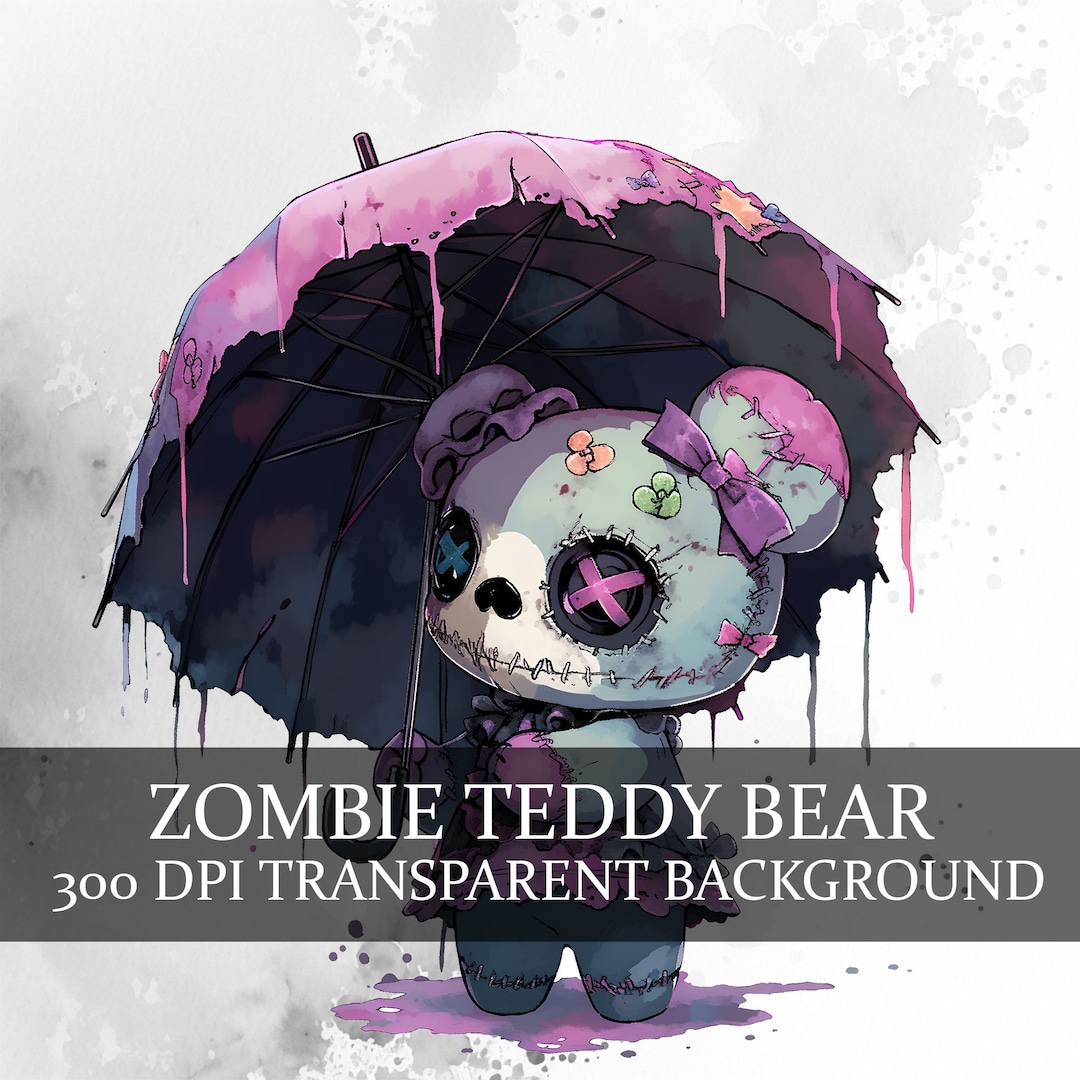 Bundle of 17 Scary Teddy Bear PNG Spooky Teddybear Zombie Teddy Bears ...