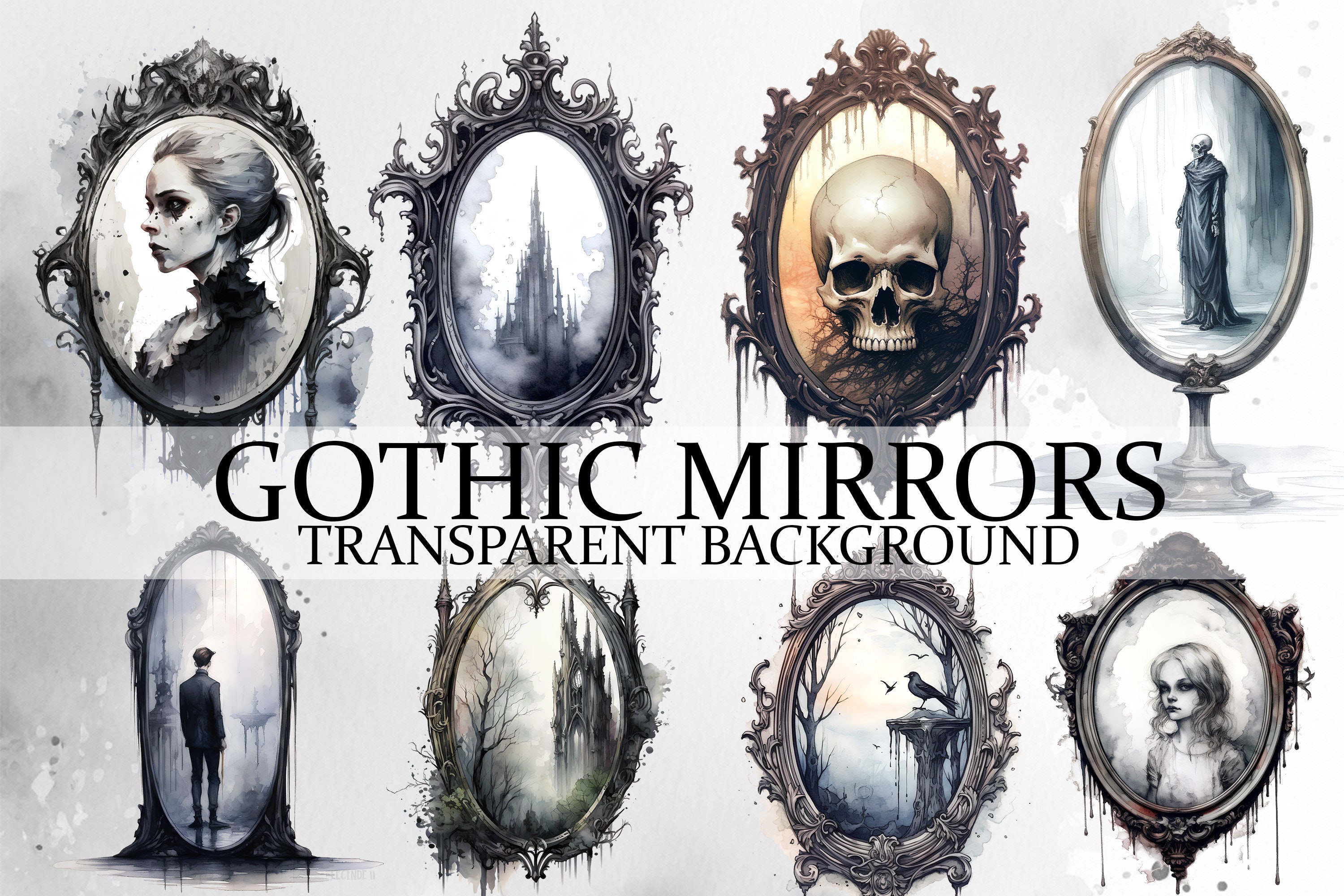 26 Gothic Mirrors Art, Gothic Mirror Clipart, Gothic Mirror Png, Gothic ...