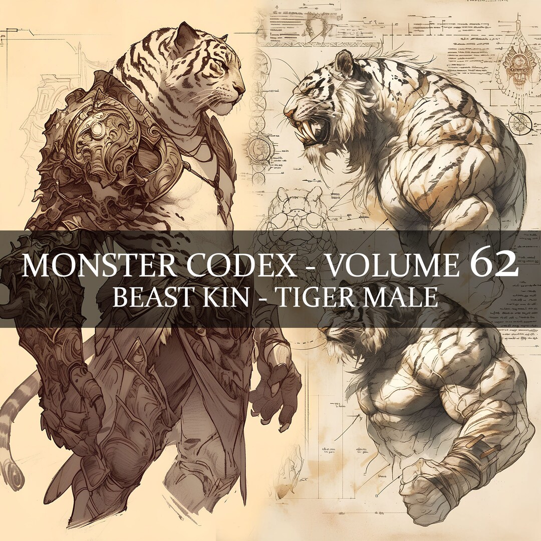 16 Page Monster Codex Volume 62, Monster Bestiary Vol 62, 16 JPG Male ...