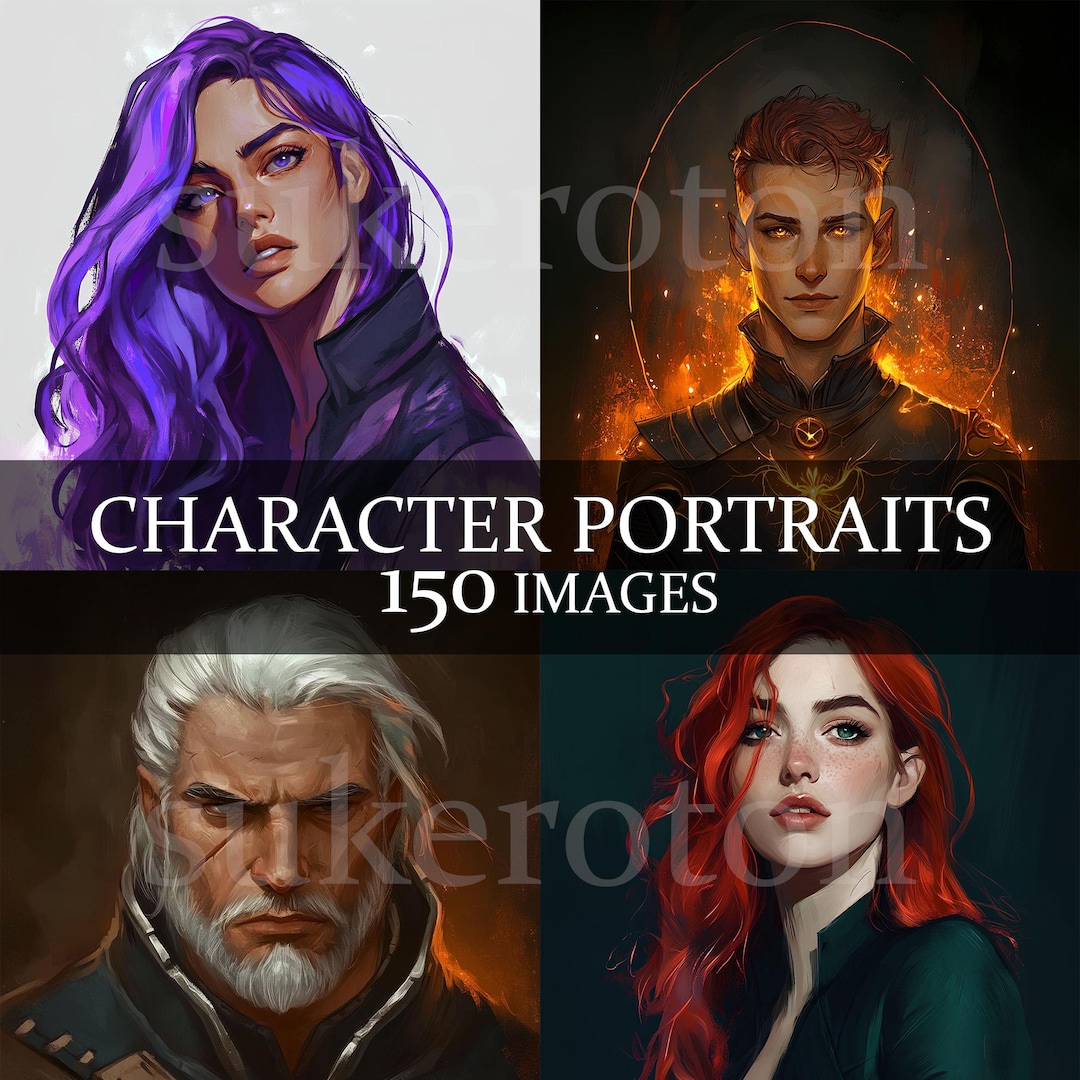 150 DND Character Portraits, Diverse Humanoid Dungeons and Dragons ...