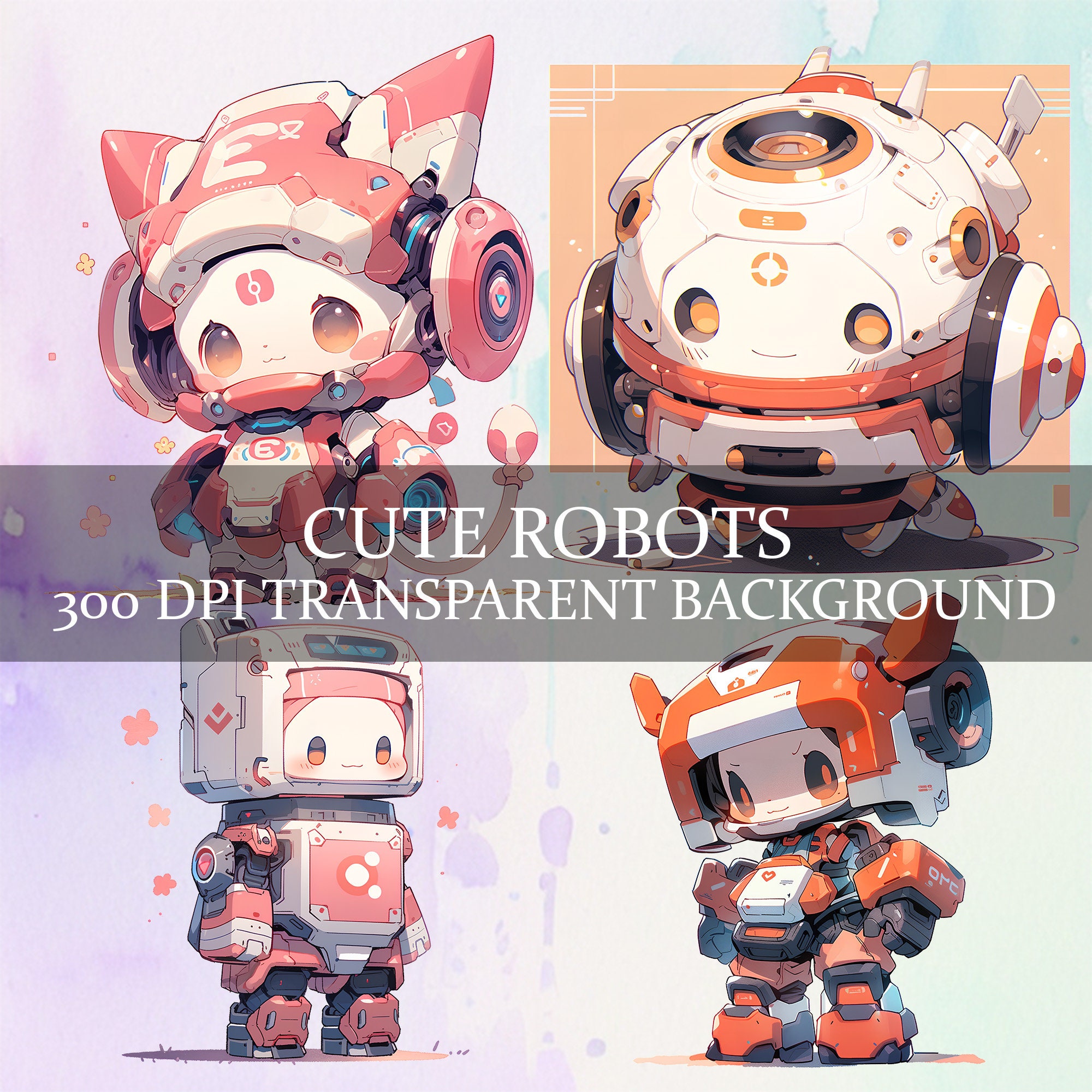 17 Cute Robots Clipart PNG Chibi Robot Clipart Bundle - Etsy Australia