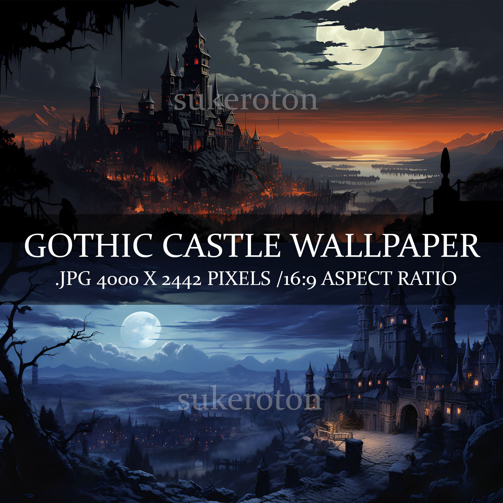 20 Gothic Castle Landscape Wallpaper Gothic Landscape Desktop - Etsy