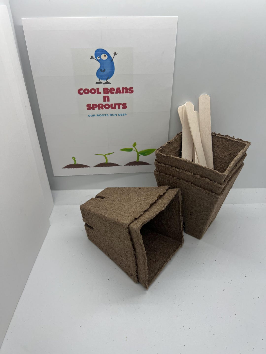 Peat Moss Planting Pots, Single Individual Approx. 3'x4' Pot With Label ...