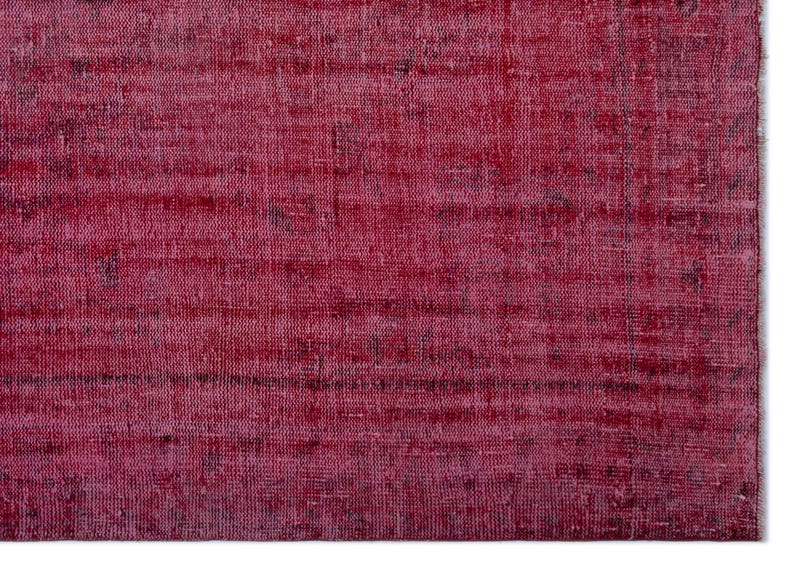 Red Vintage Wool Rug Handmade, Eskitme Style Area Carpet, Traditional ...