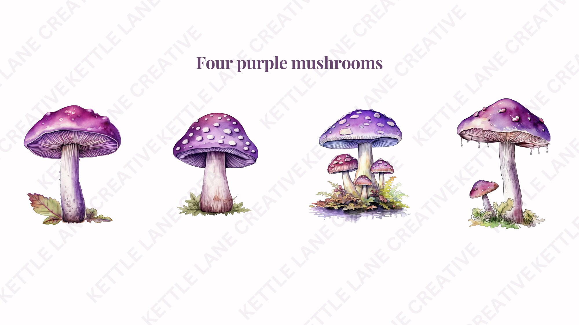 Watercolor Magical Mushrooms Clipart, Cute Whimsical, Forest Nature ...