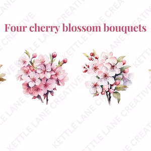 Watercolor Cherry Blossoms Clipart, Sakura, Floral Branches, Spring ...