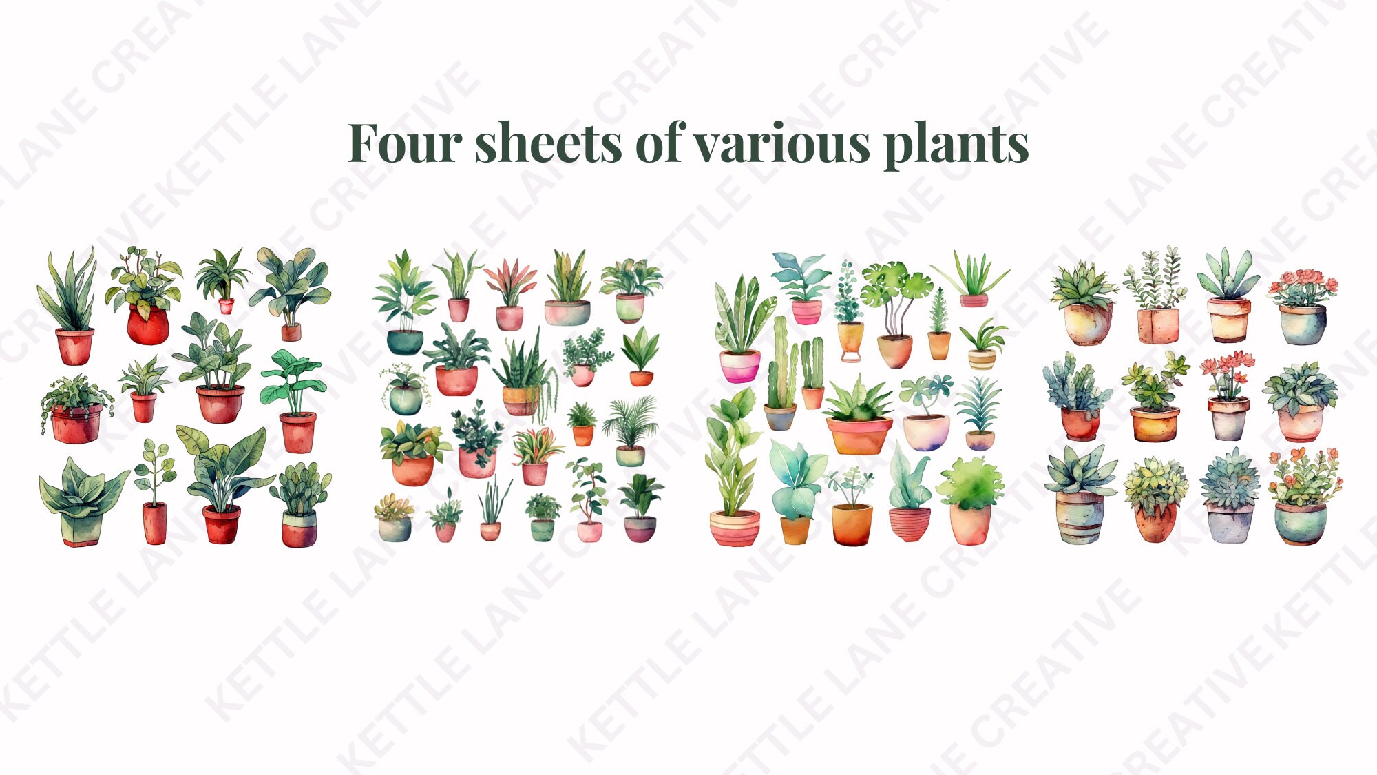 Watercolor Potted Plants Clipart House Plant Transparent PNG Format ...