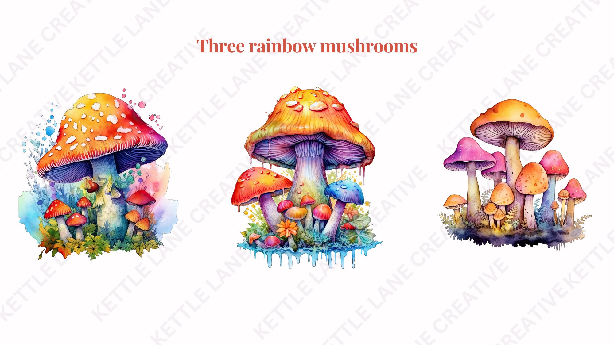 Watercolor Magical Mushrooms Clipart, Cute Whimsical, Forest Nature ...