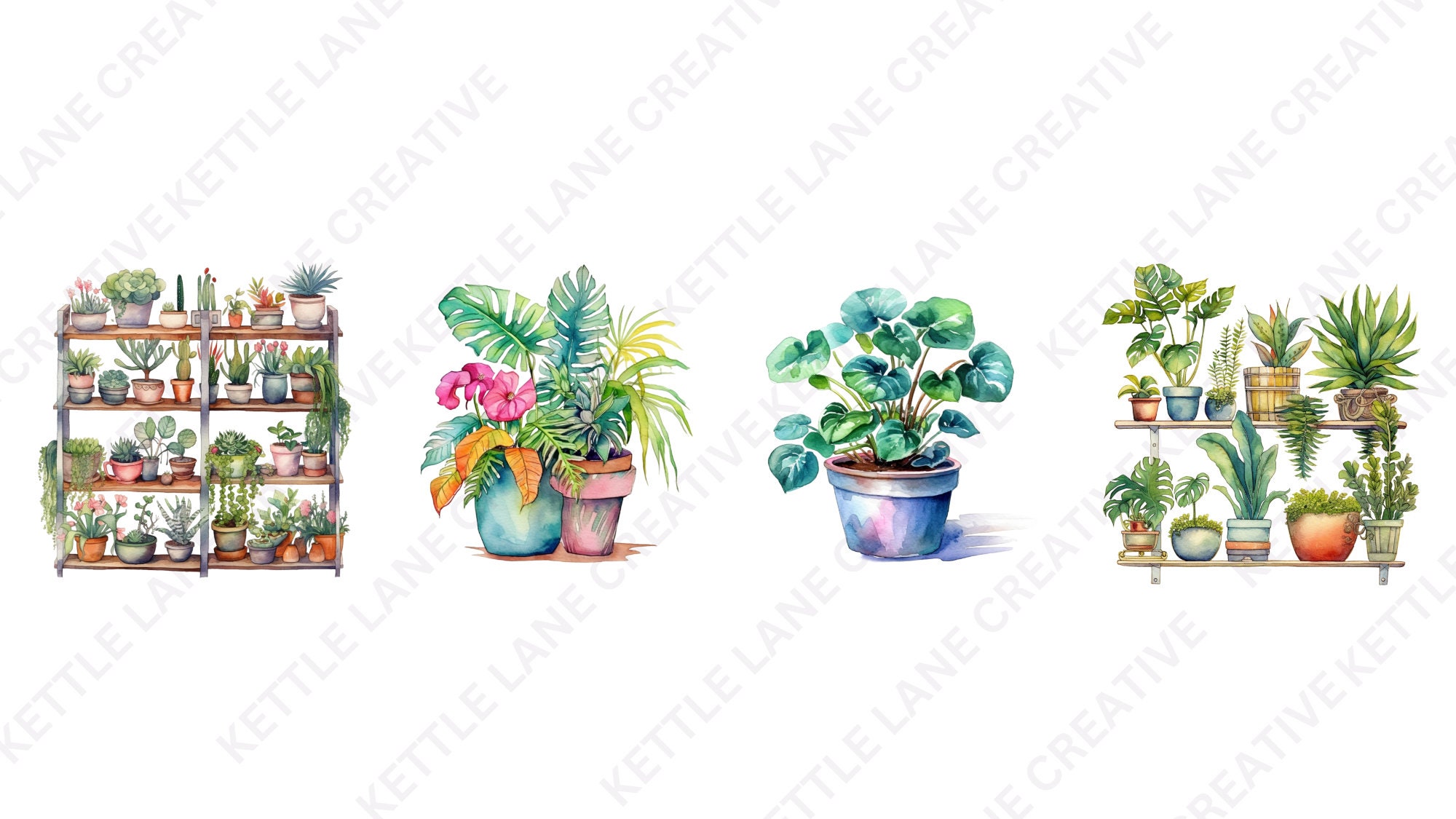 Watercolor Potted Plants Clipart House Plant Transparent PNG Format ...