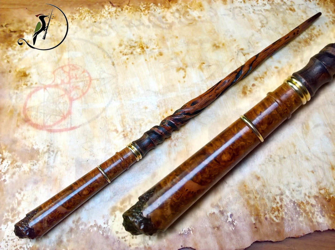 Wand Made of Amboina Briar and Ovangkol Wood Selected High - Etsy