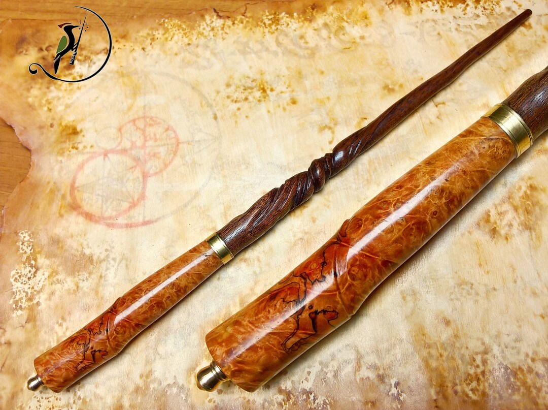 Magic Wand, Wooden Magic Wand, Boxelder Spalted Burl and Mahogany ...