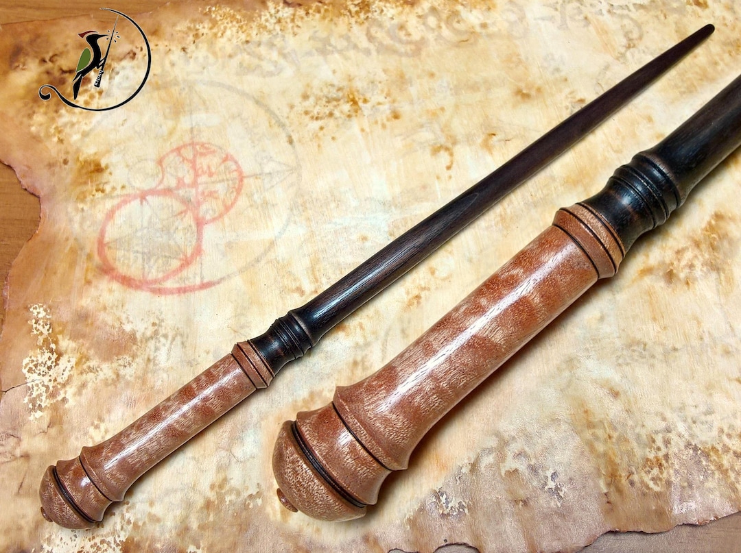 Magic Wand, Wooden Magic Wand, Myrtaceae and Walnut Natural Coloring ...
