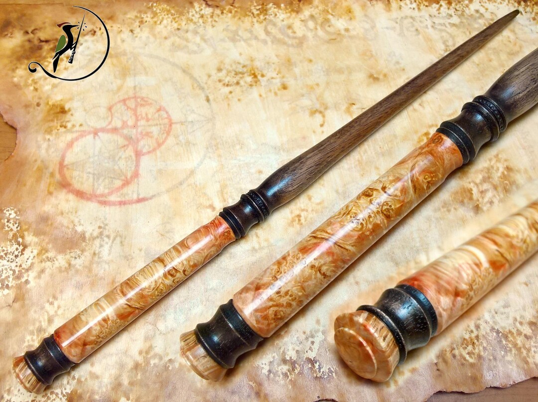 Magic Wand, Wooden Magic Wand, Boxelder Burl and Walnut Wood Beautiful ...