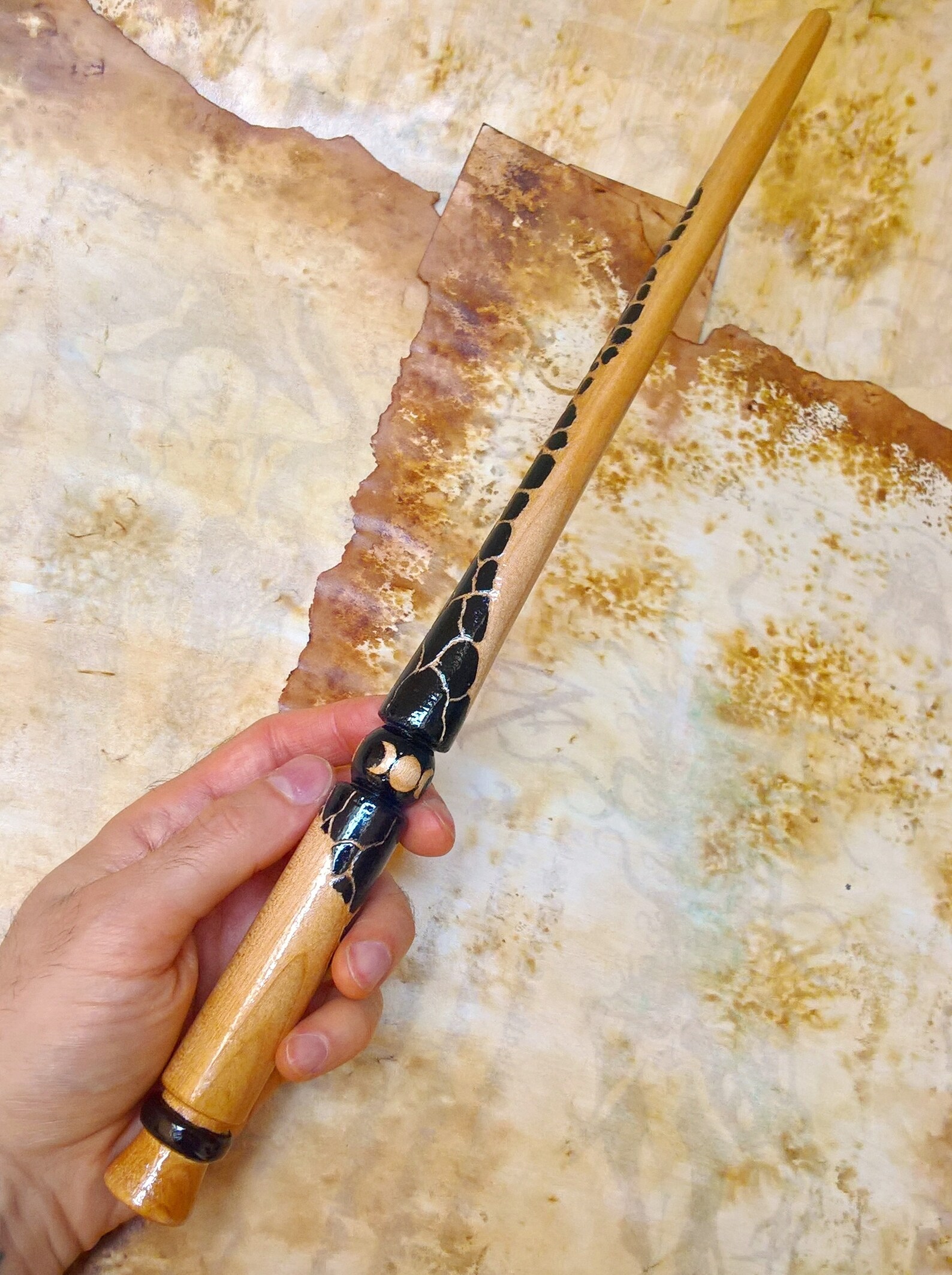 Wooden Magic Wand Triple Maple Wood Worked on the Lathe - Etsy