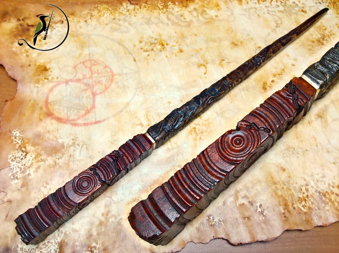 Magic Wand, Wooden Magic Wand, Quilted Narra and Mahogany Square-shaped ...