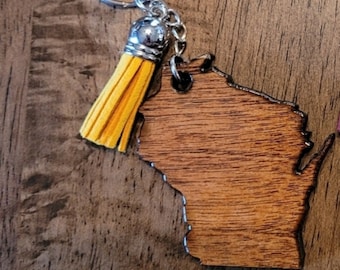 Wisconsin Keychain Personalized Hand Stamped Wisconsin Keyring - Etsy