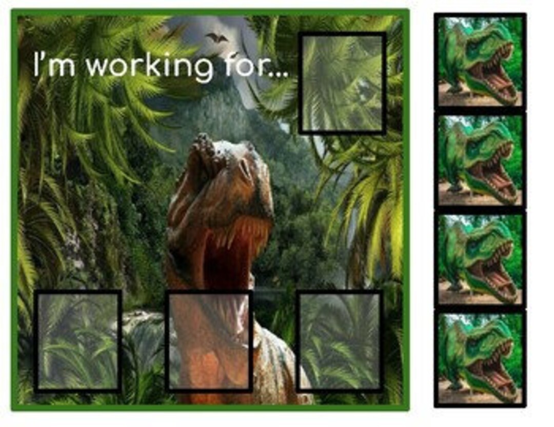 Jurassic Park Dinosaur T-rex Token Economy Behavior Chart - Etsy