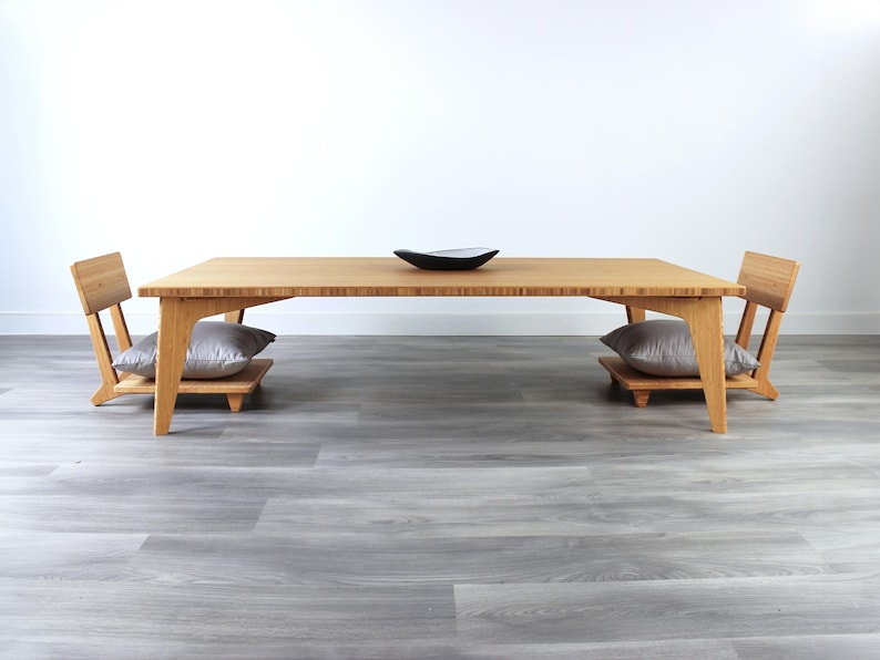 Rectangle LOW Desk Set | Mid-century Japanese Floor Seating | Chabudai ...