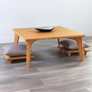 Small Square Coffee Table Set | Mid-century-japanese Inspired ...
