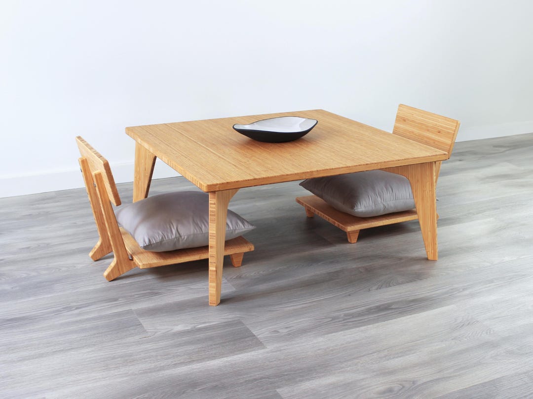 Small Square Coffee Table Set | Mid-century-japanese Inspired ...