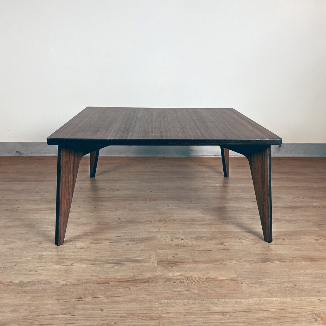 Square Dark Coffee Table Low Seating Dining Table Chabudai Sustainably ...