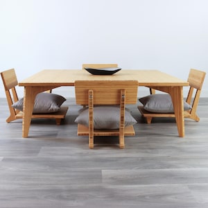 Square Coffee Table Set | Floor Seating | Mid-century Japanese Chabudai ...