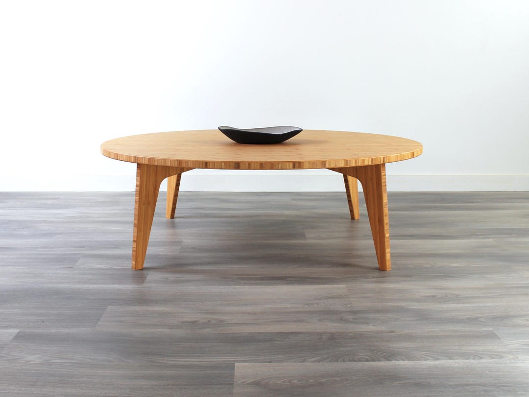 Round Bamboo Coffee Table | Mid-century Japanese Inspired | Low Seating ...
