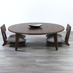 Round Coffee Table Set With Floor Chairs | Chabudai | Low Dining Table ...