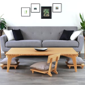 Rectangle LOW Desk Set | Mid-century Japanese Floor Seating | Chabudai ...