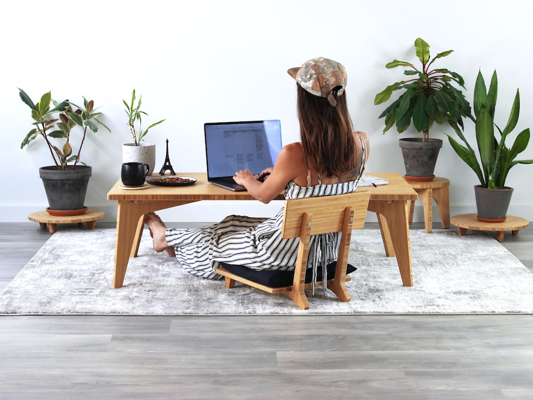 Low Desk With Floor Chair Designed for Wellness and Improved Posture ...