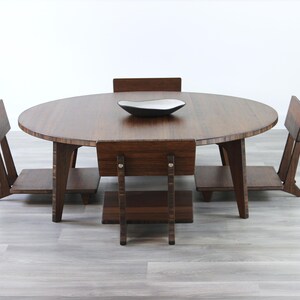 Round Coffee Table Set With Floor Chairs | Chabudai | Low Dining Table ...