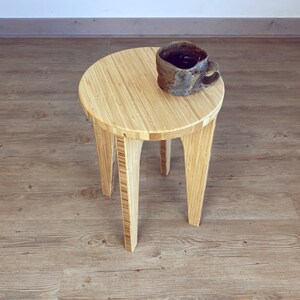 Plant Stand | Small Side Table | Round Top | Natural Bamboo - Etsy