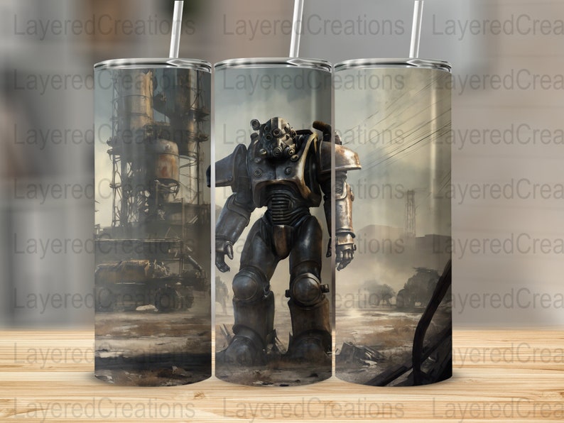 Fallout Power Armor Style Sublimation Design PNG for 20oz Skinny ...