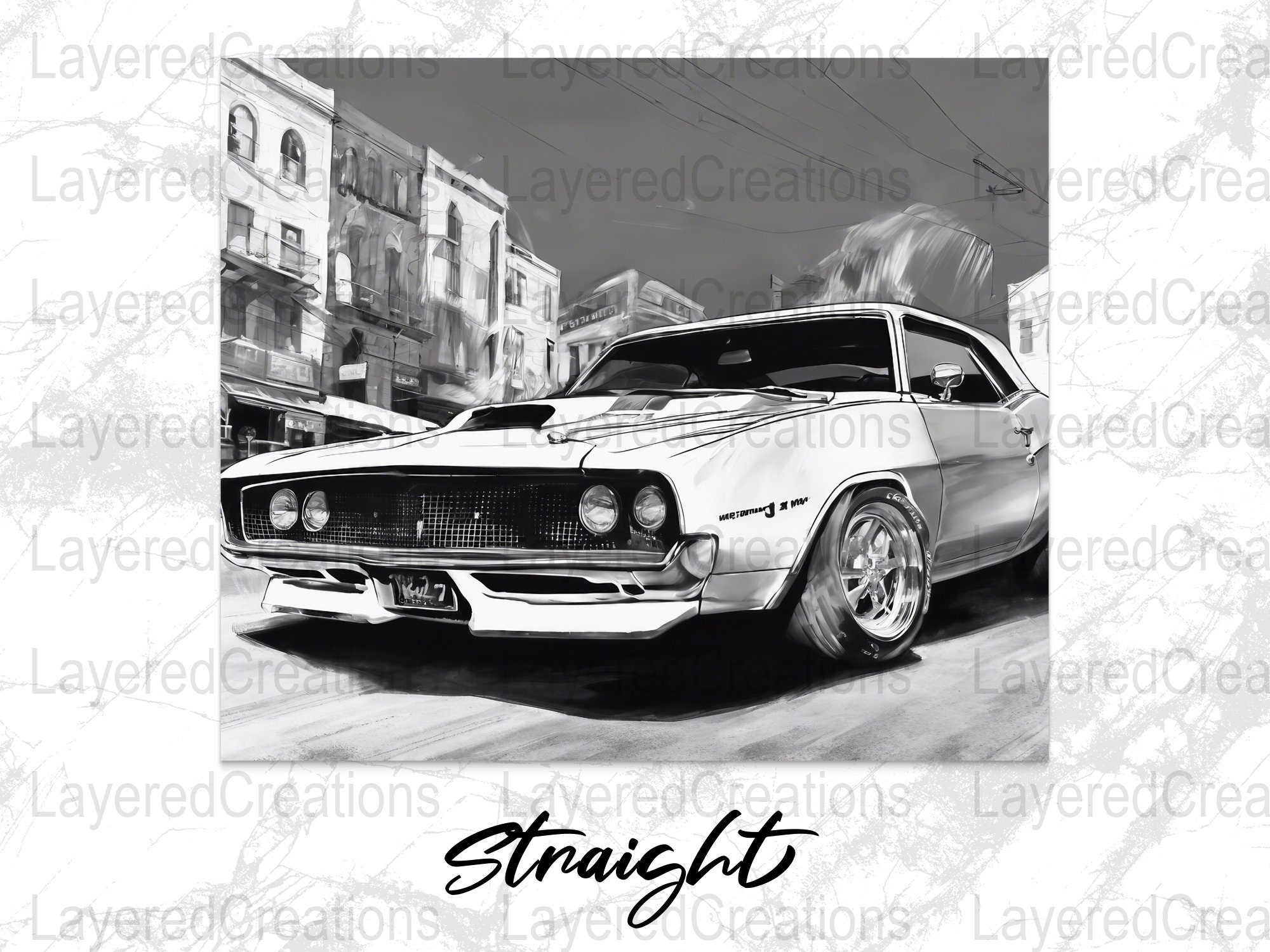 Muscle Car Sublimation Tumbler Wrap PNG for Straight 20oz Tumblers ...