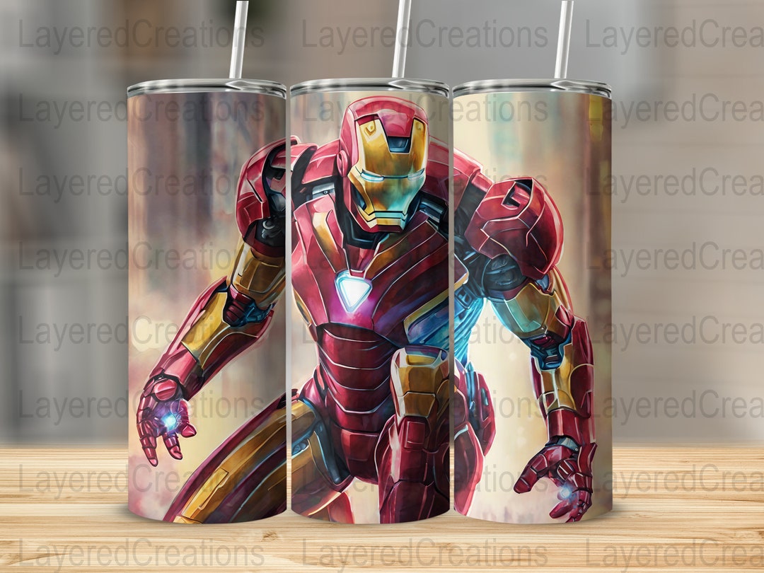 Iron Man Sublimation Wrap for 20oz Skinny Tumbler, Instant Download ...