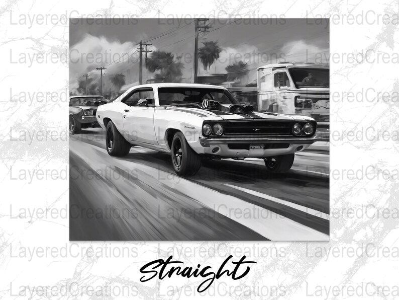 Muscle Car Sublimation Tumbler Wrap PNG for Straight 20oz Tumblers ...