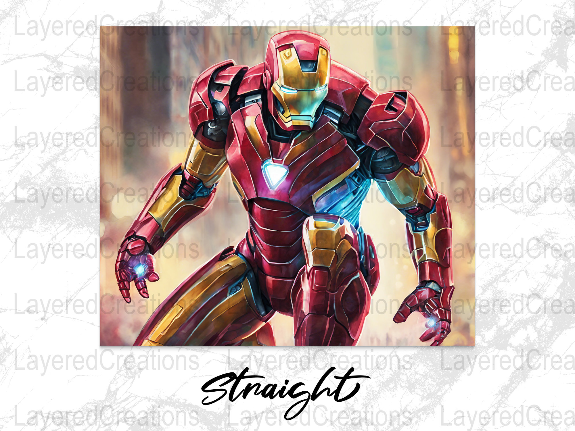 Iron Man Sublimation Wrap for 20oz Skinny Tumbler, Instant Download ...