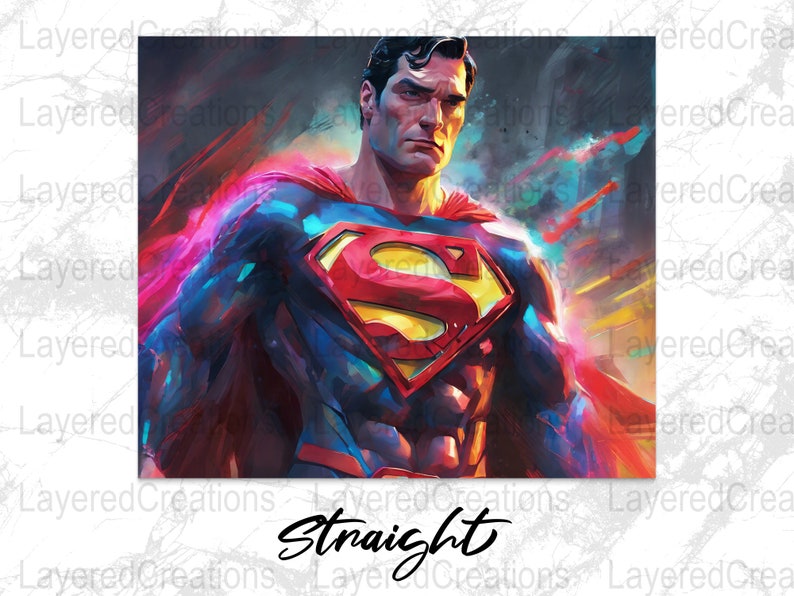 Superman Sublimation Tumbler Wrap PNG for 20oz Skinny Tumblers, Digital ...