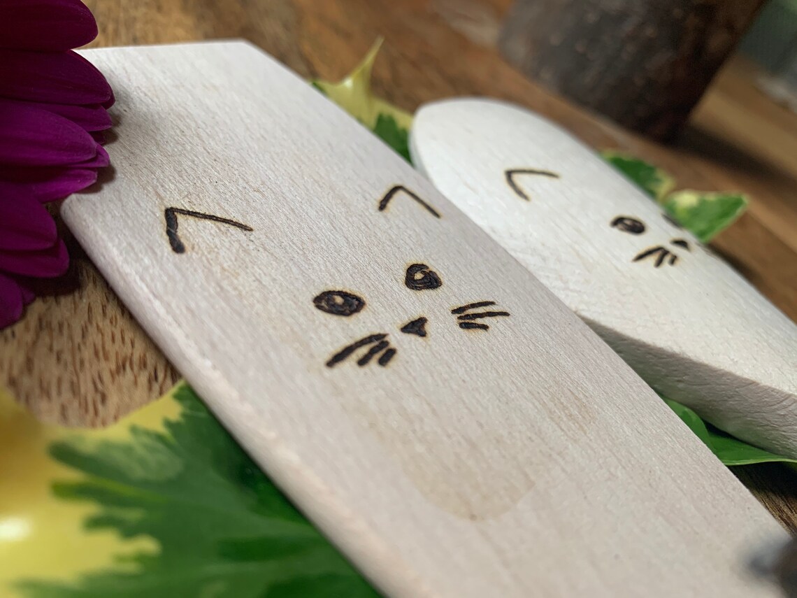 Cat Wooden Spatula and Spoon Set Funny Cat Kitchen Gifts | Etsy