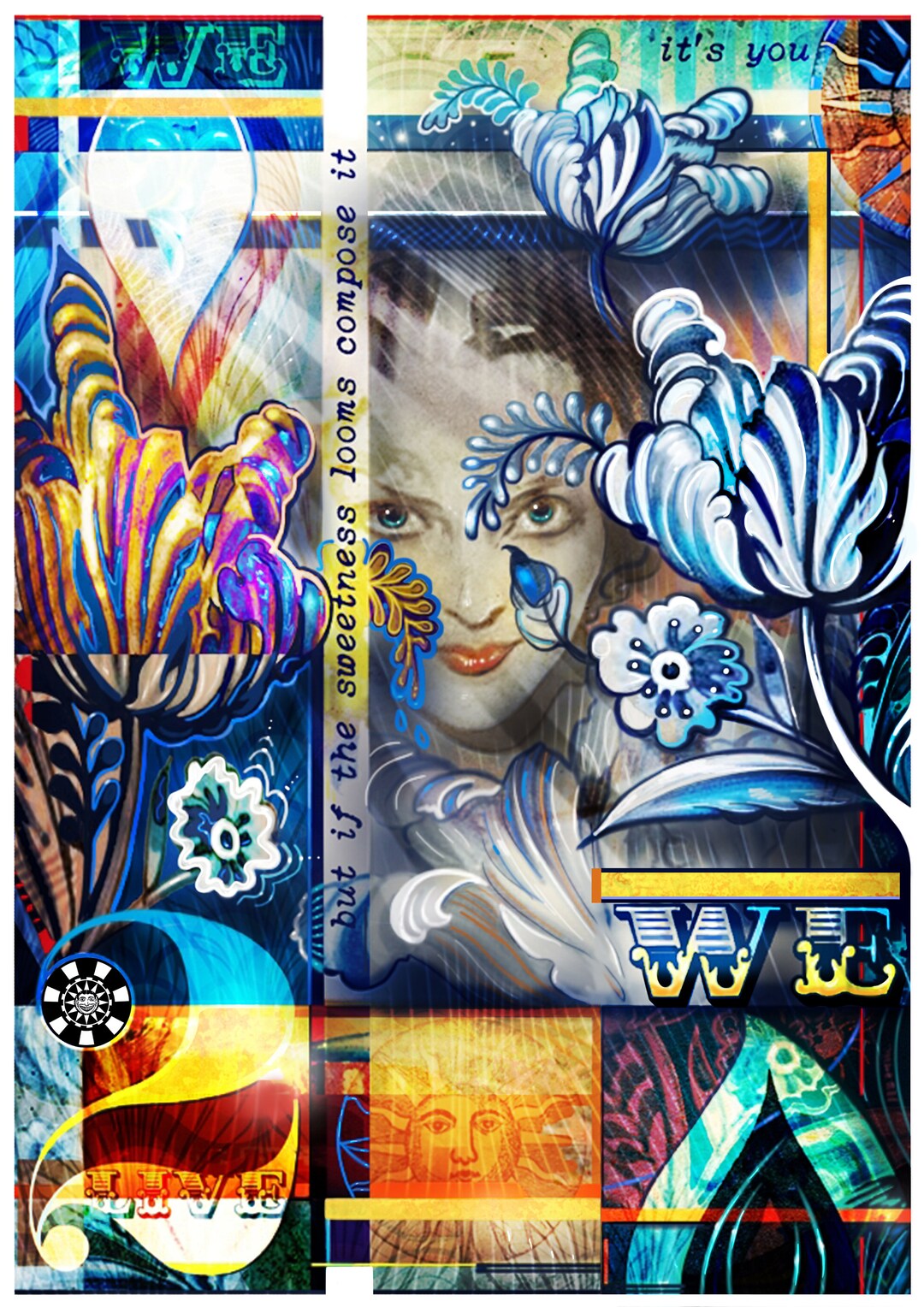 The Sweetness Looms - Digital Collage Art Original - Etsy