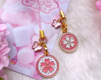 Kawaii 3D Sakura Phone Charm Cute Pastel Charm Keychain Keyring Kawaii ...